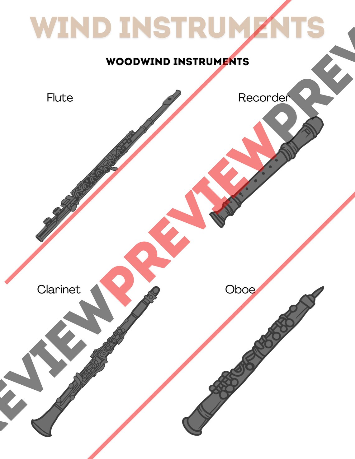 Know Your Musical Instruments: Wind Family - Etsy