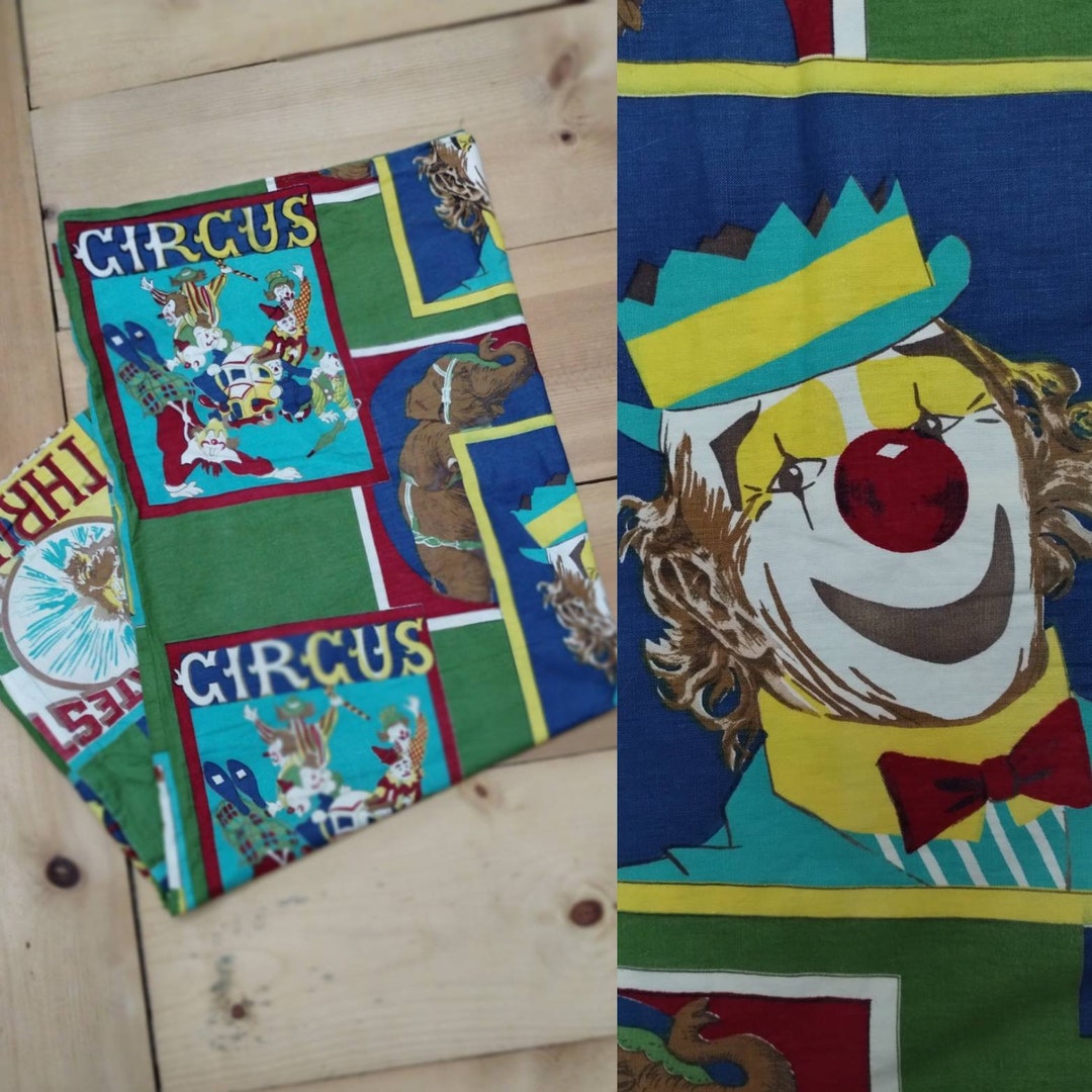 Vintage Circus Clown Curtain Fabric - Etsy