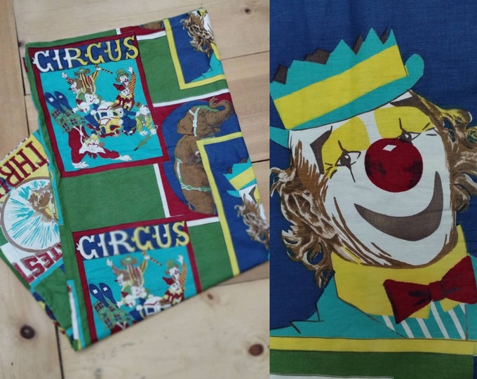 Vintage Circus Clown Curtain Fabric - Etsy