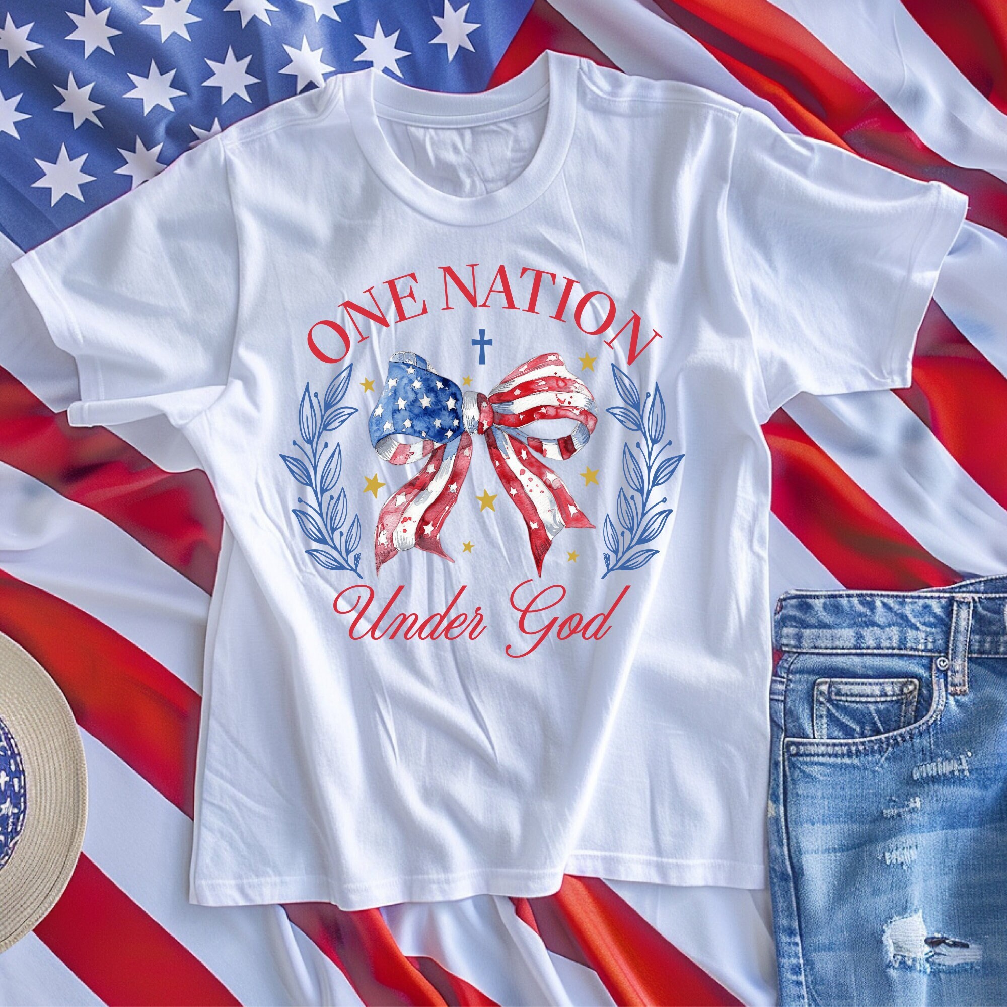 One Nation Under God T-shirt, Patriotic Tees, Trump Flag Shirt ...