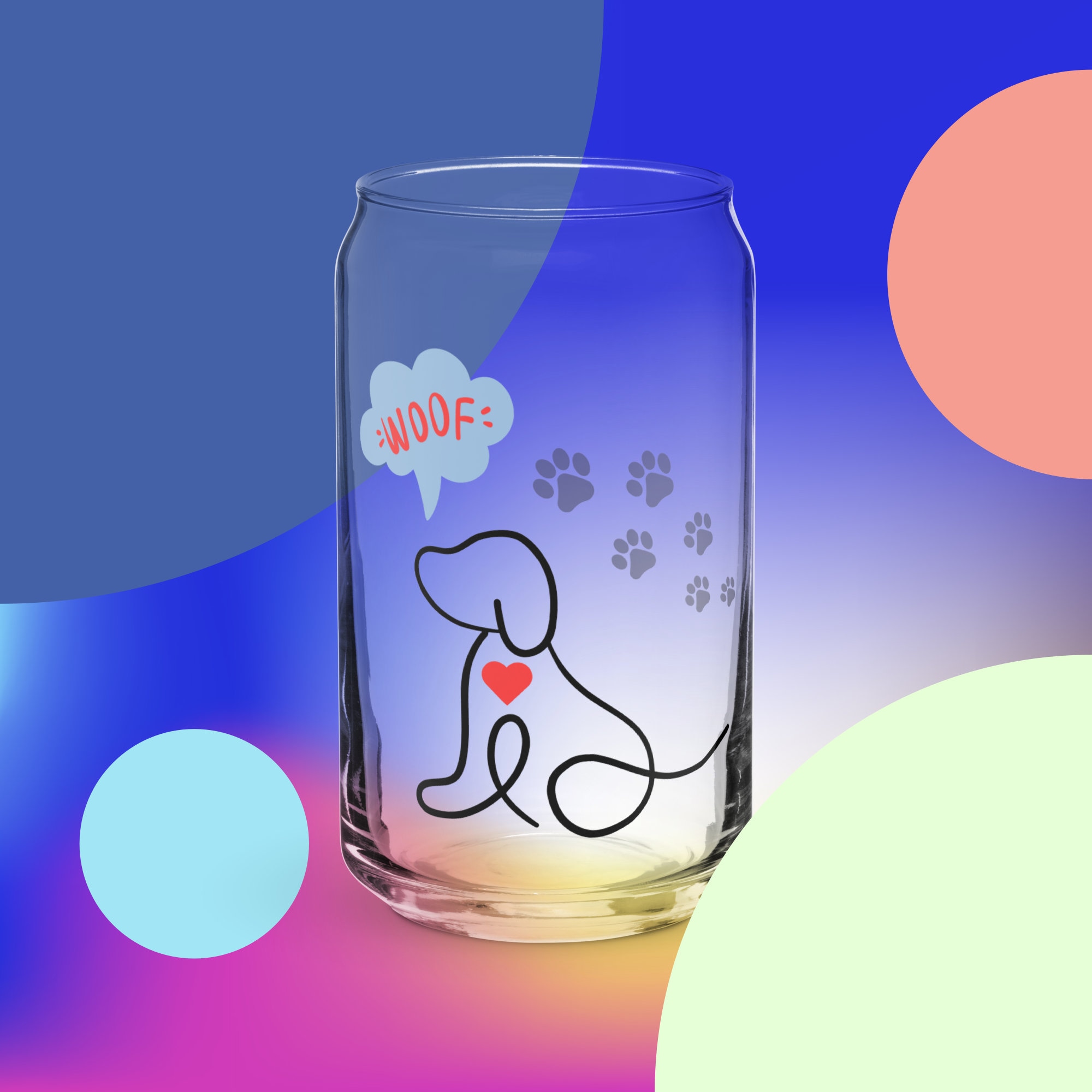 Iced Coffee Can Shaped Glass, Personalized Glass, Patterned Drinking ...