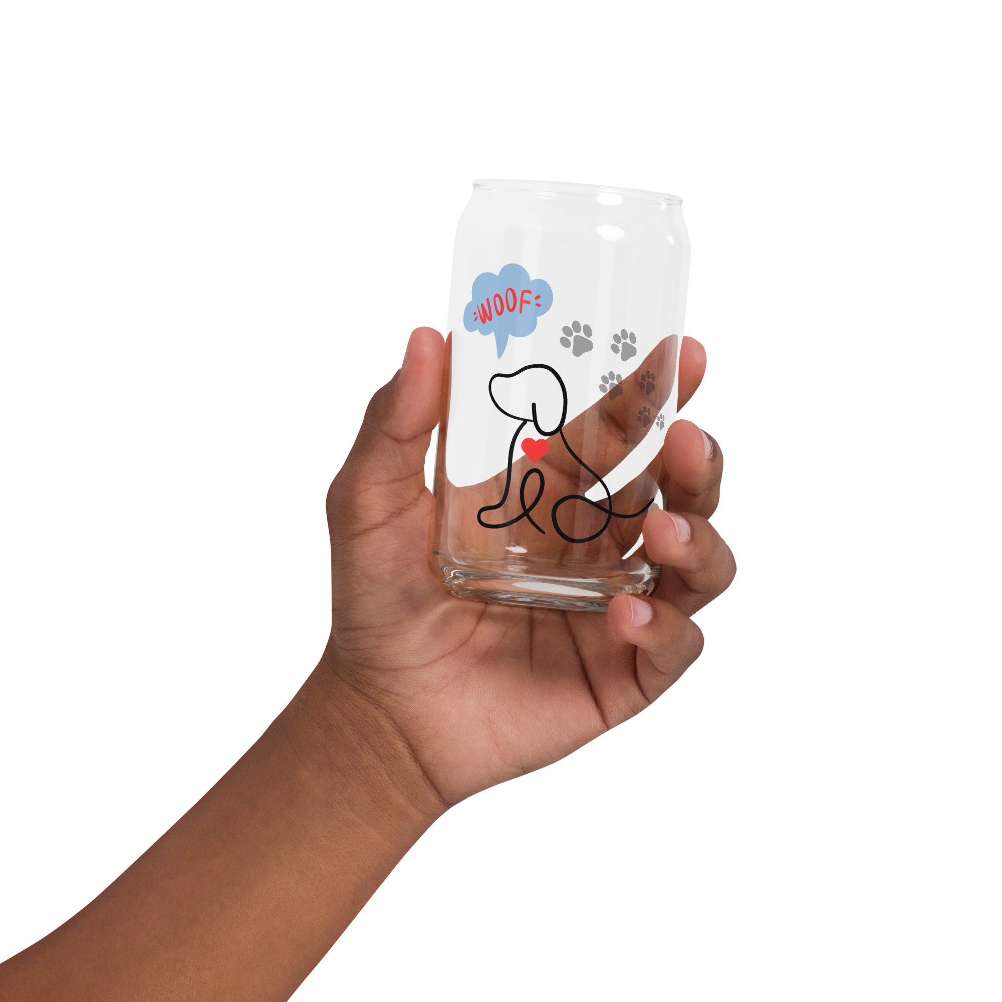 Iced Coffee Can Shaped Glass, Personalized Glass, Patterned Drinking ...