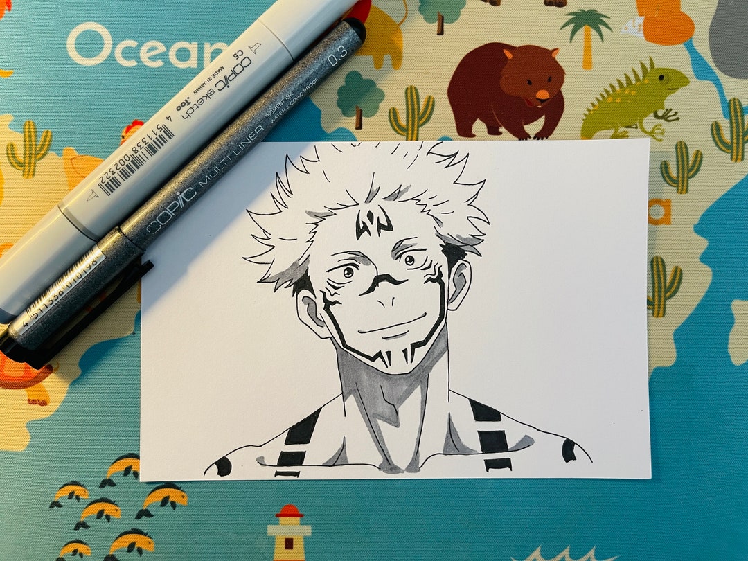 4"x6", Hand Make, Hand Drawing, Anime Fanart, Paper, Original Drawing ...