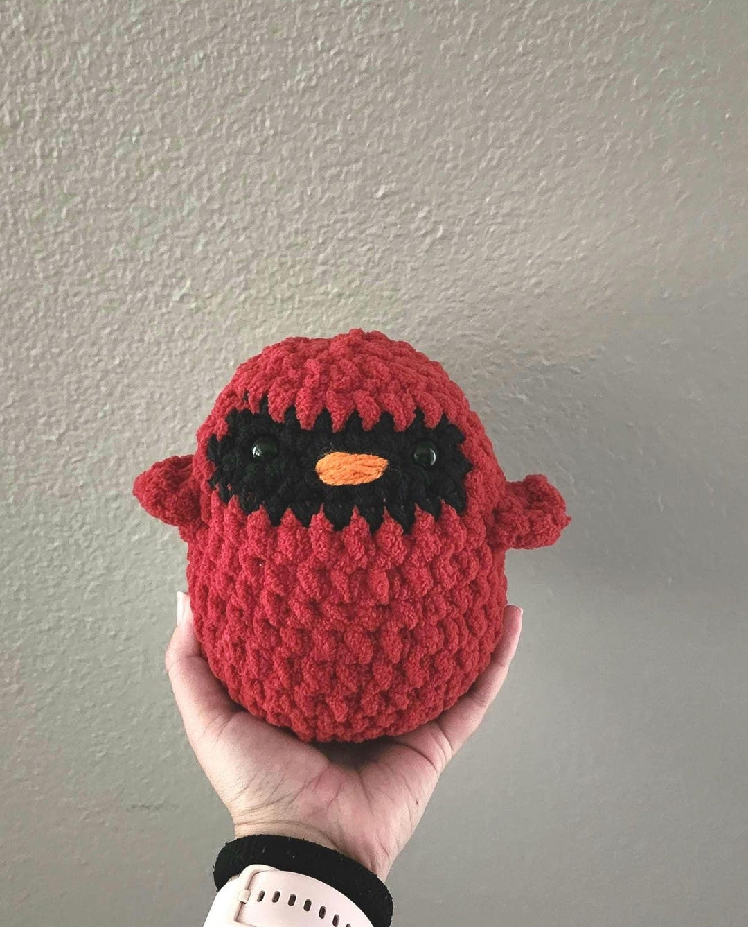 Handmade Plush Cardinal | Cozy Cardinal Plushy | Soft Crochet Red Bird ...
