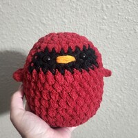 Handmade Crochet Red and Black Bird - Etsy