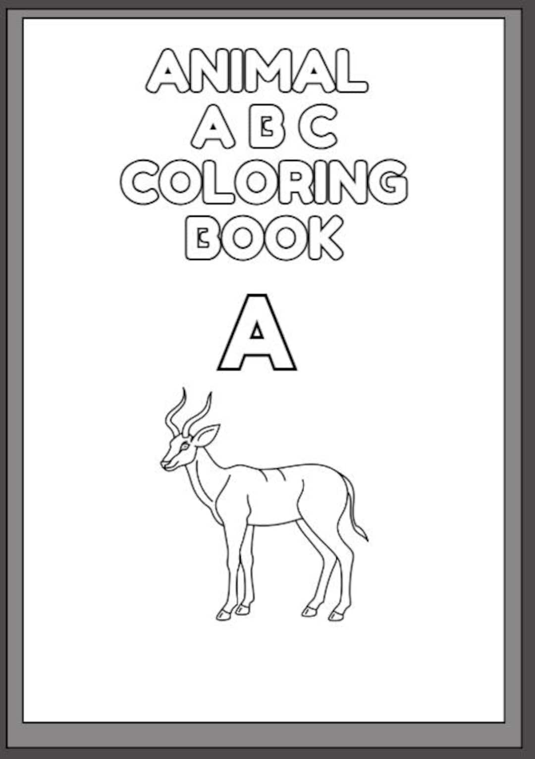 ABC Animal Coloring Book - Etsy