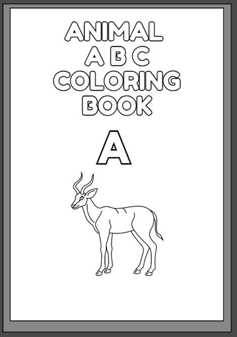 ABC Animal Coloring Book - Etsy