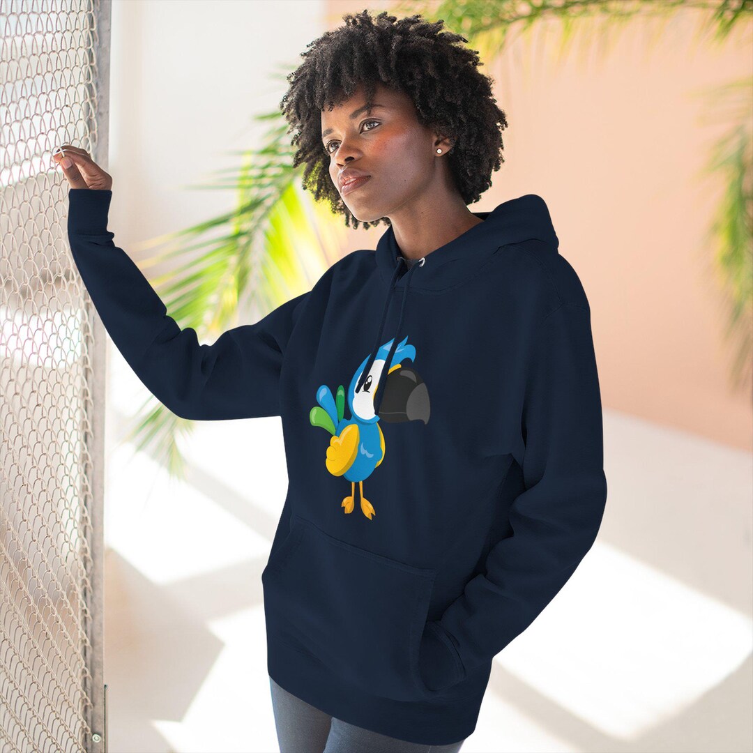 Whimsical Parrot Fleece Hoodie: Cozy Bird Sweatshirt - Etsy