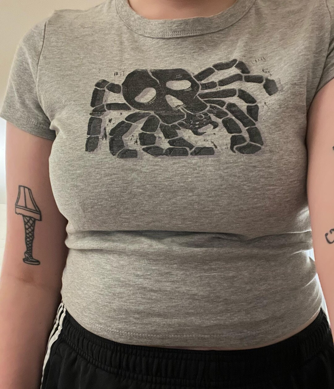 Skull Spider Block-printed Cropped T Shirt - Etsy