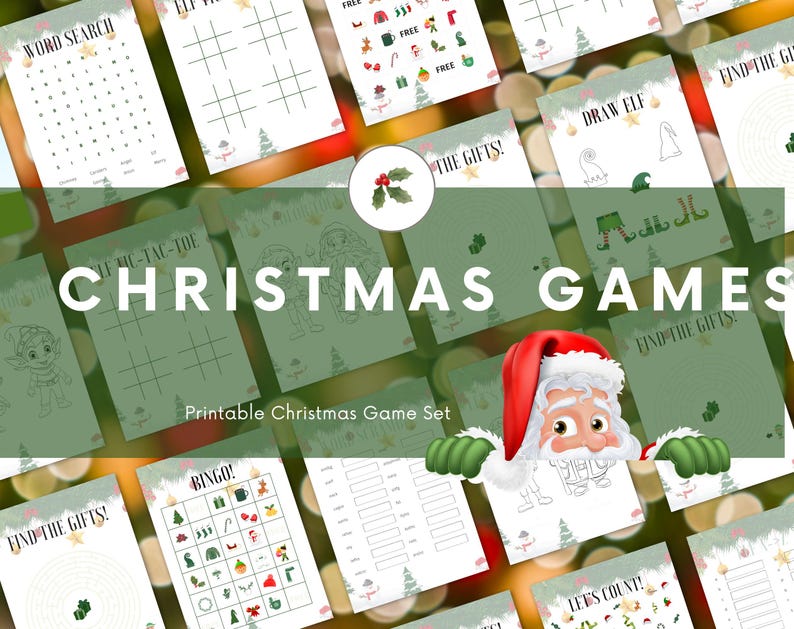 Holiday Theme Bundle - Christmas Printable Game Set for Kids With Tic ...