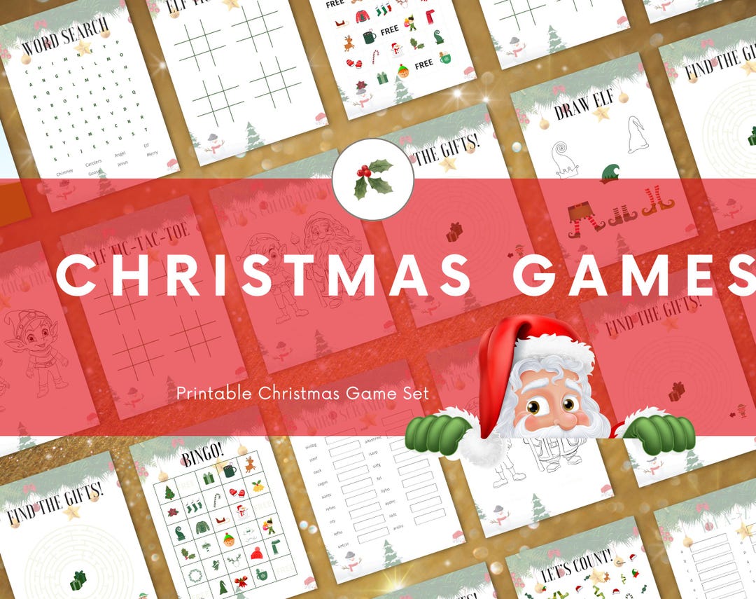 Christmas Printable Game Set for Kids - Holiday Fun With Tic Tac Toe ...