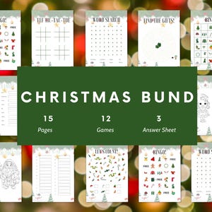 Holiday Theme Bundle - Christmas Printable Game Set for Kids With Tic ...