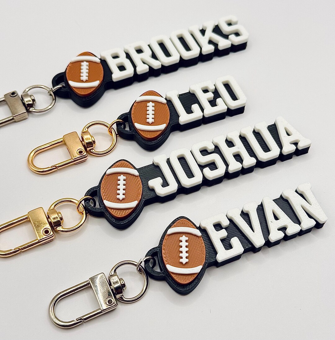 40 % OFF BULK Personalized 3D Printed Football Keychain: Custom Team ...