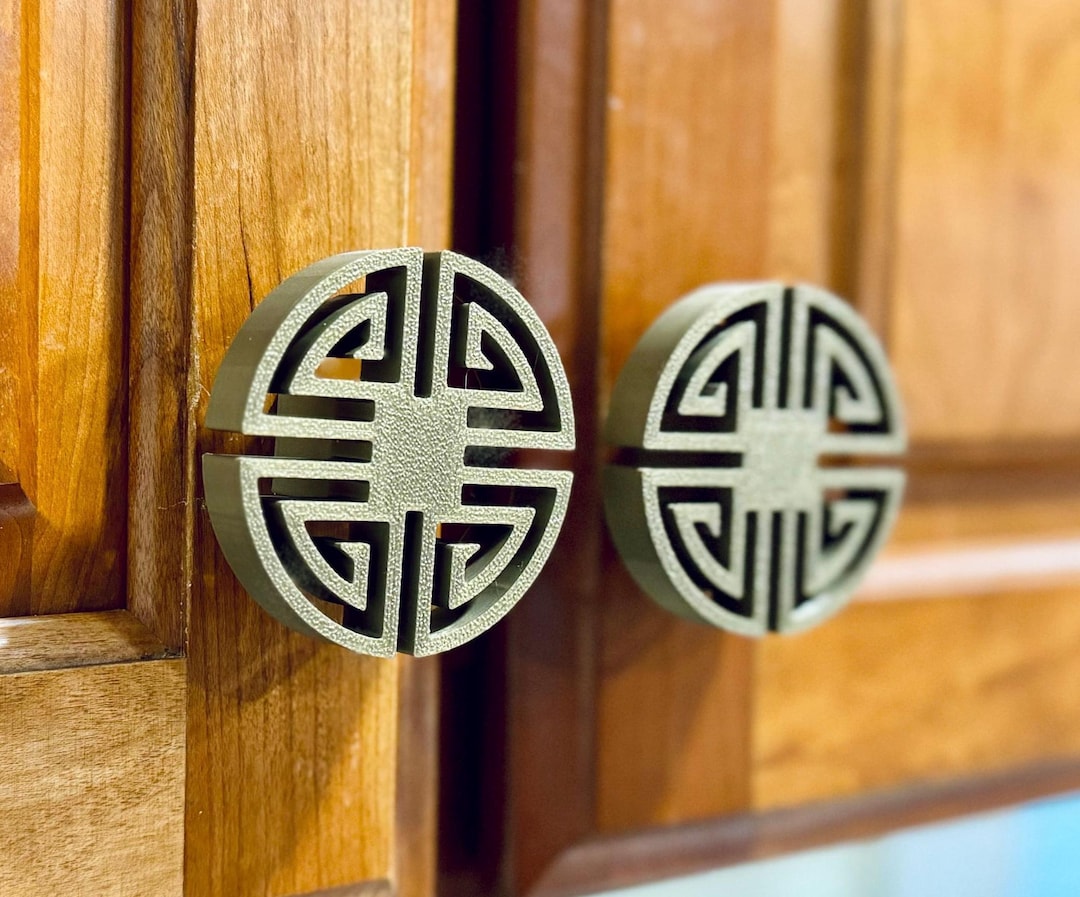 3D Printed Asian Cabinet Knobs: Traditional Korean Drawer Pulls - Etsy