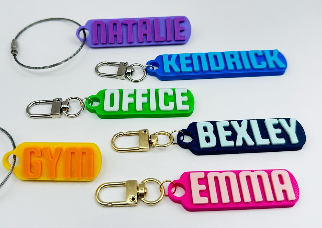 Bulk 20% off Custom 3D Printed Name Tag Keychain Personalized Party ...