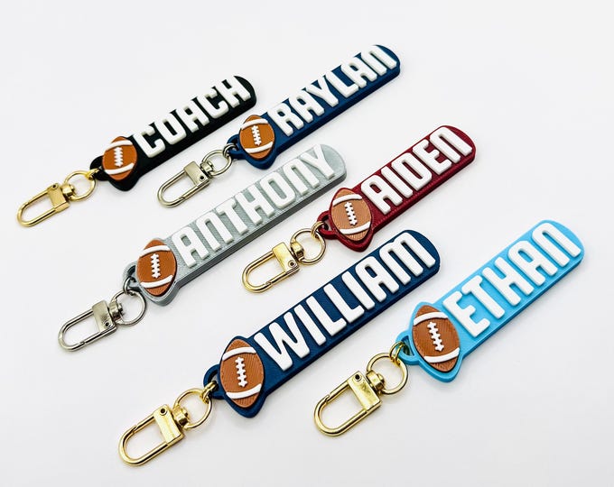 Custom Football Keychain - Etsy