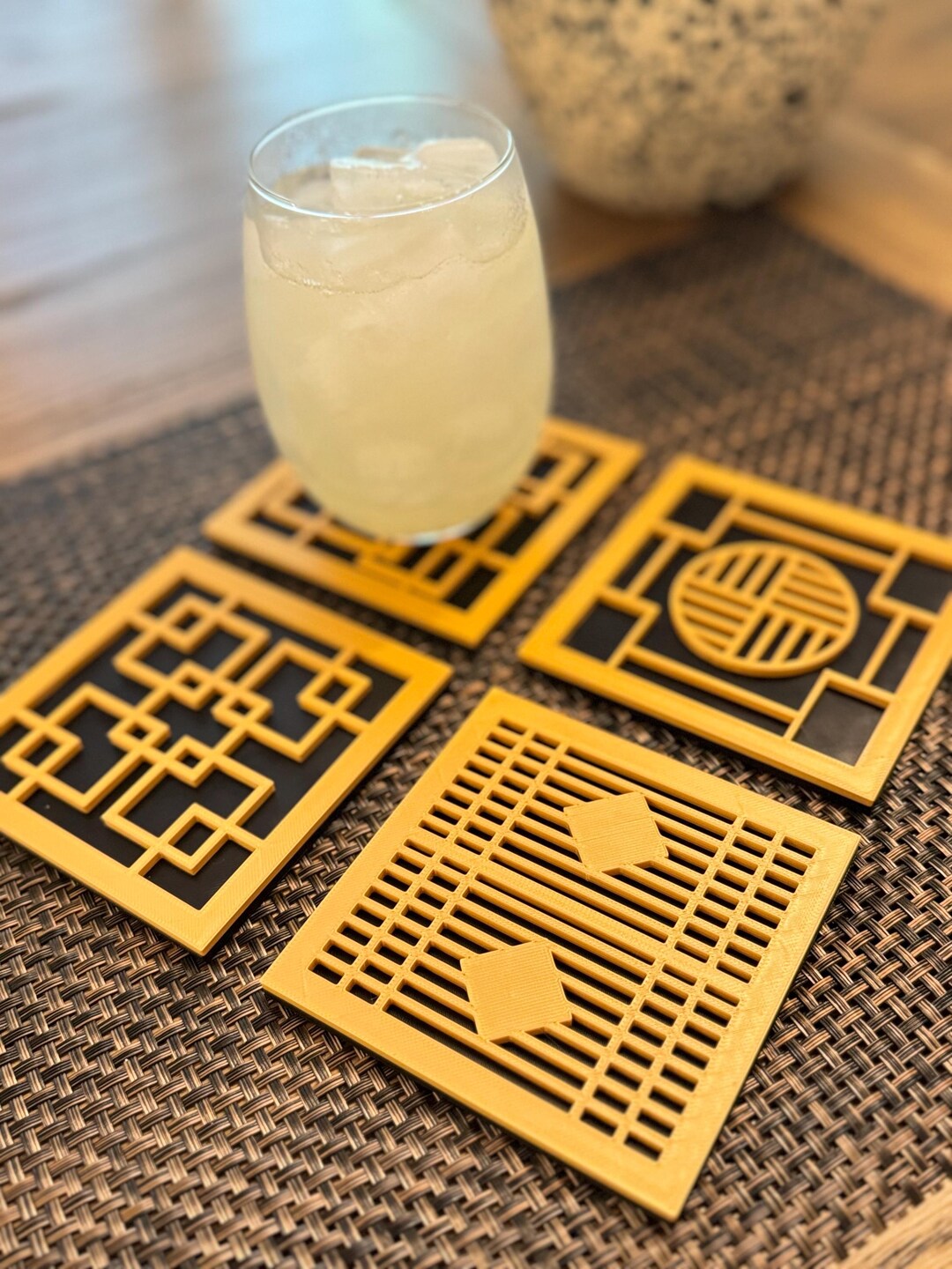 Antique Coasters Ancient Coasters Asian Historical Designed Korean ...