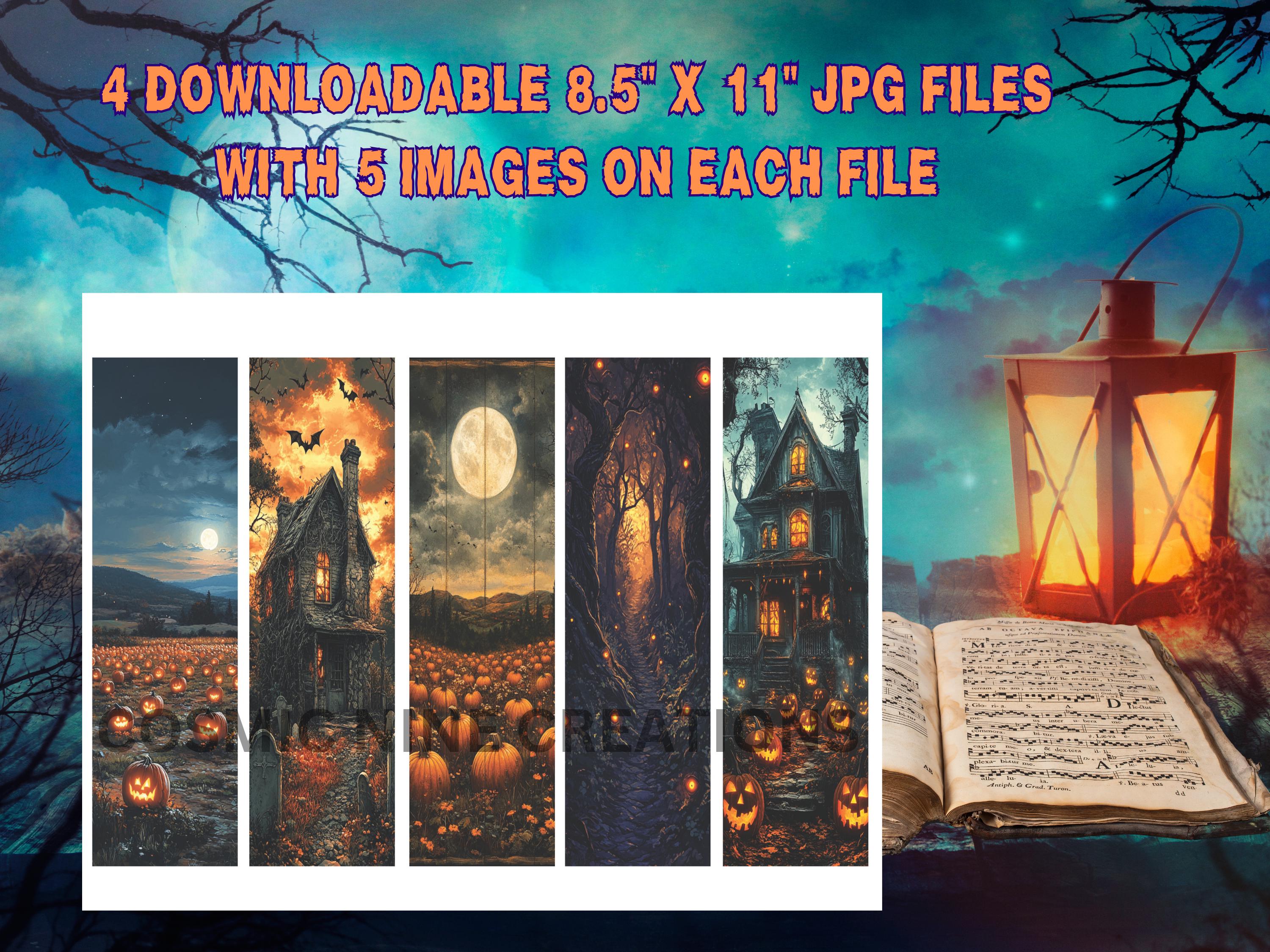 Spooky Haunted House and Halloween Landscape Bookmarks | Digital ...