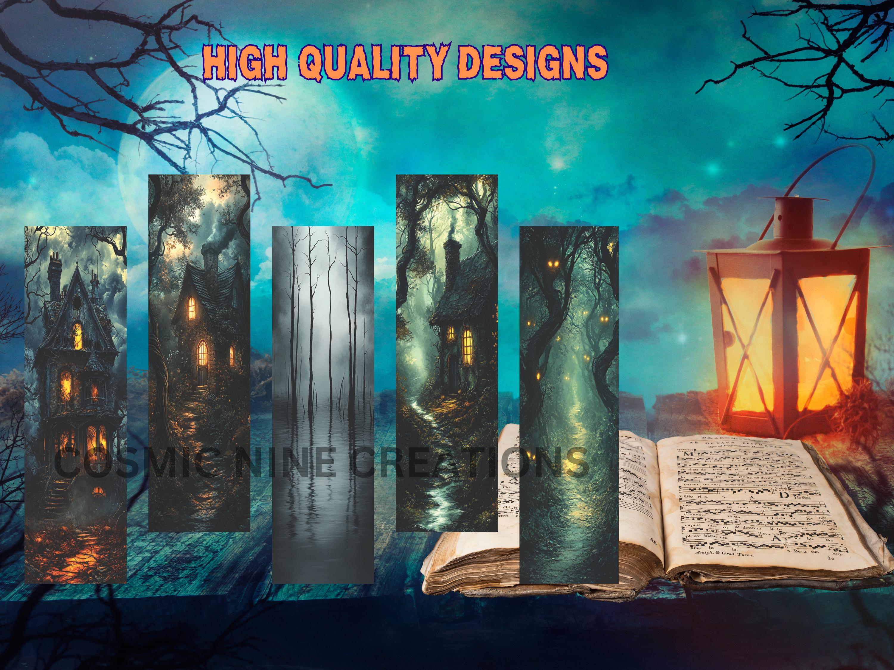 Spooky Haunted House and Halloween Landscape Bookmarks | Digital ...