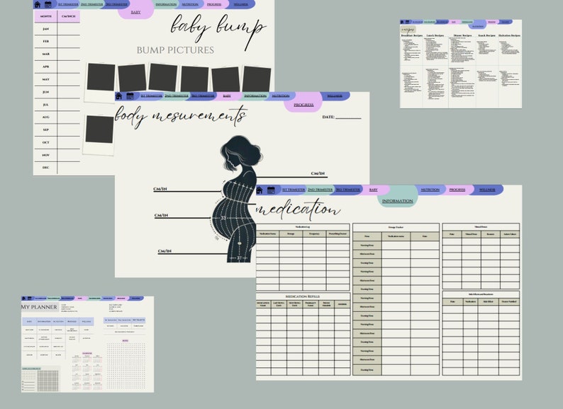 Digital Pregnancy Planner | Undated Pregnancy Journal | Hyperlinked ...