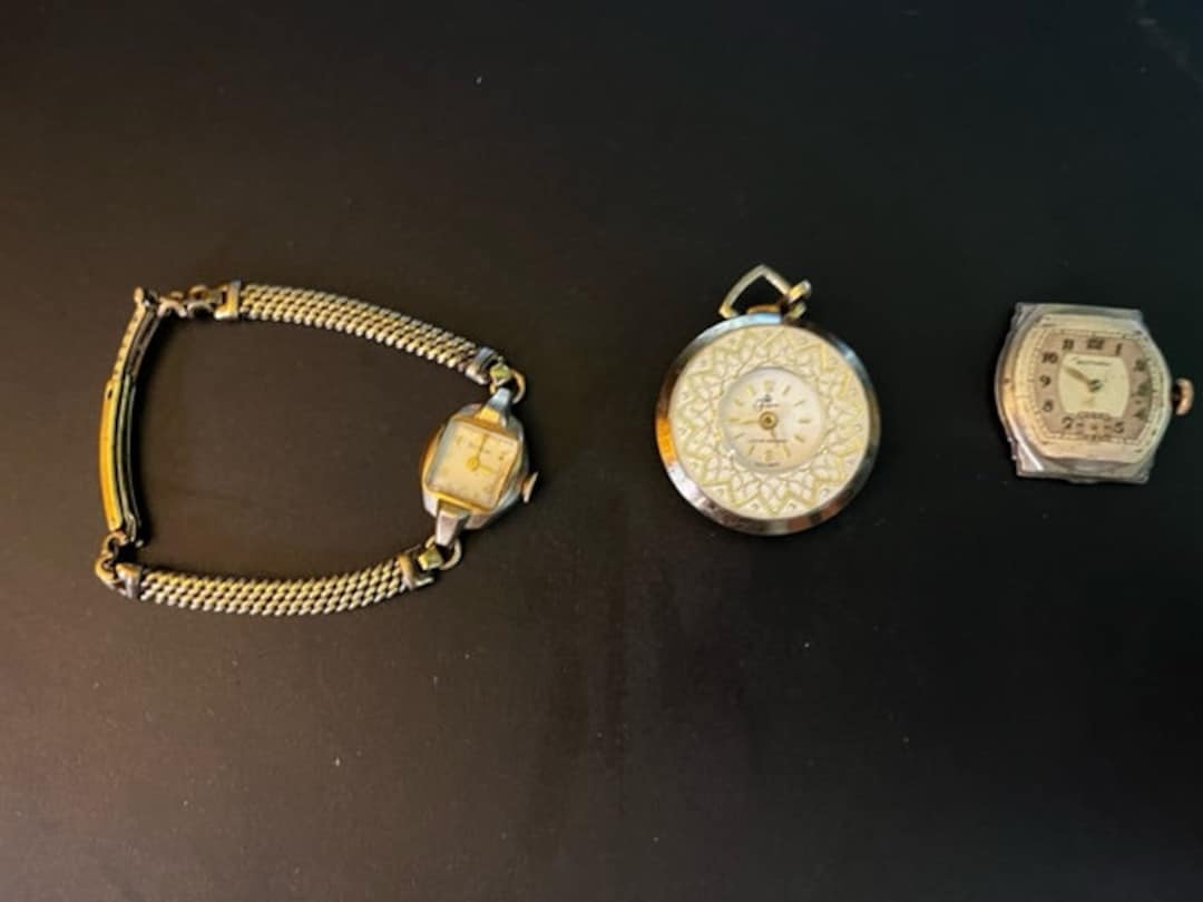 Bulk Lot of 3 Watches Ladies 1950s Bulova L9 Ladies Bracelet Wrist ...