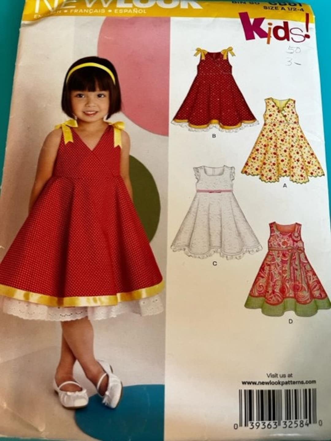 UNCUT New Look 6881 Baby Infant Sleeveless Dress Size 1/2 1 2 3 4 ...