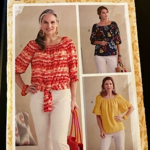 Used Butterick 6766 Loose Fitting Pullover Square Gathered Neckline ...
