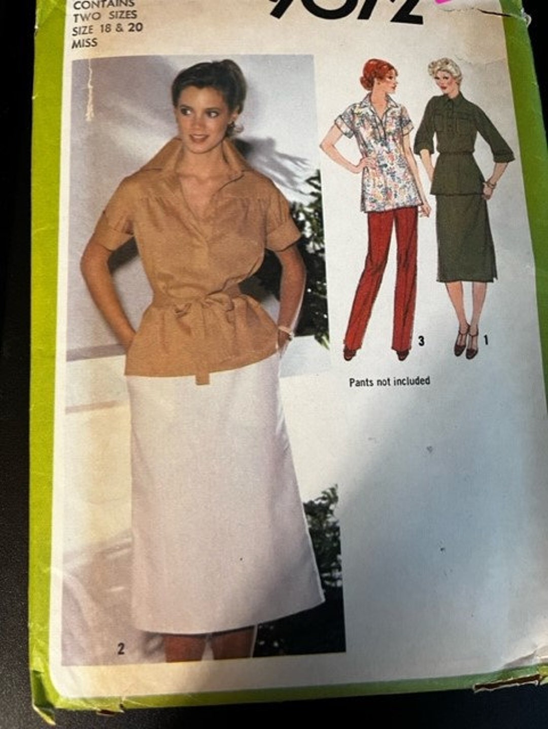 UNCUT Vintage Simplicity 9072 Retro Misses Pull on Top Tunic With Tie ...