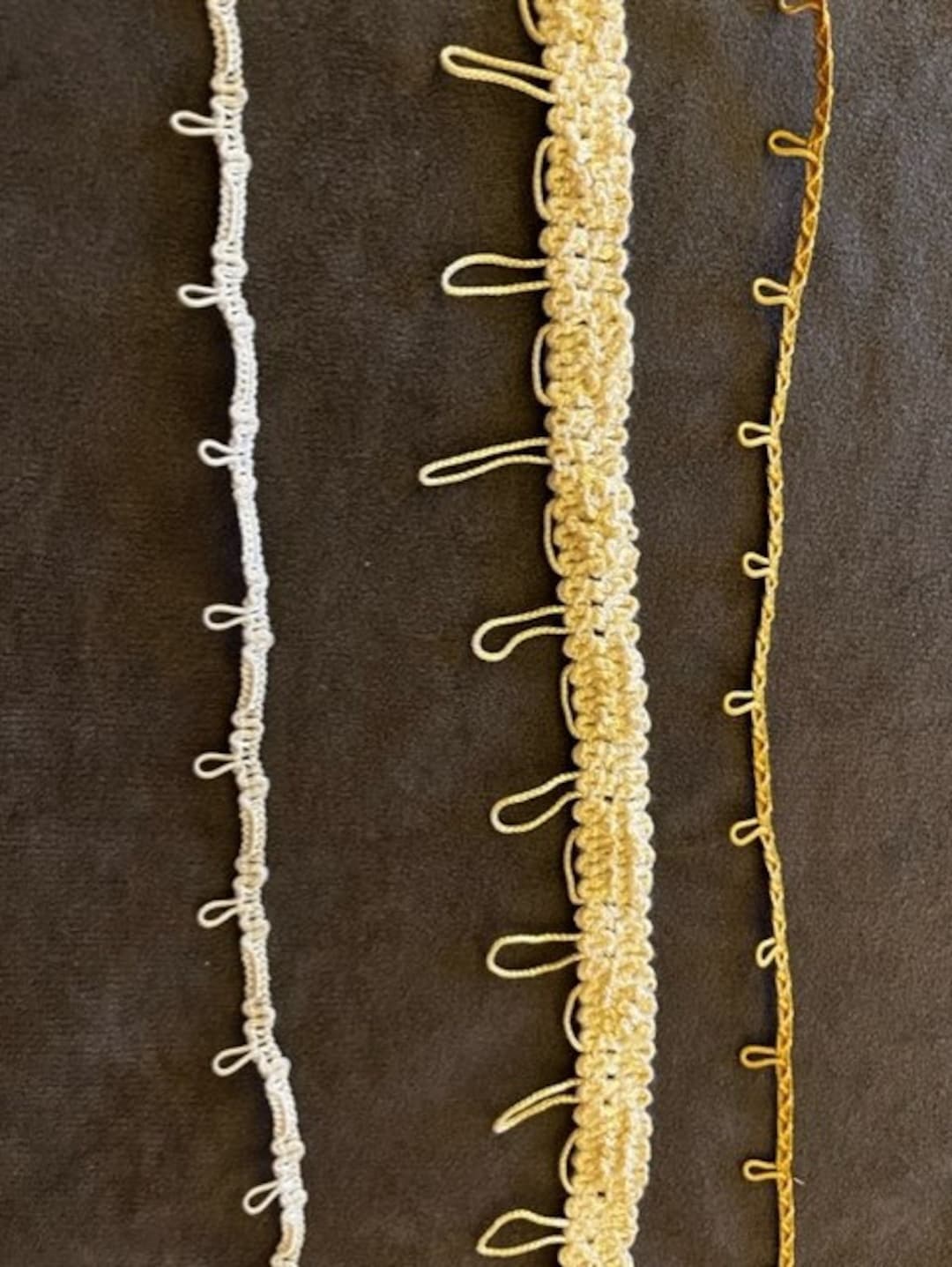 BULK Lot of Button Loop Trim White Ivory Ad Gold for Sewing Crafting ...