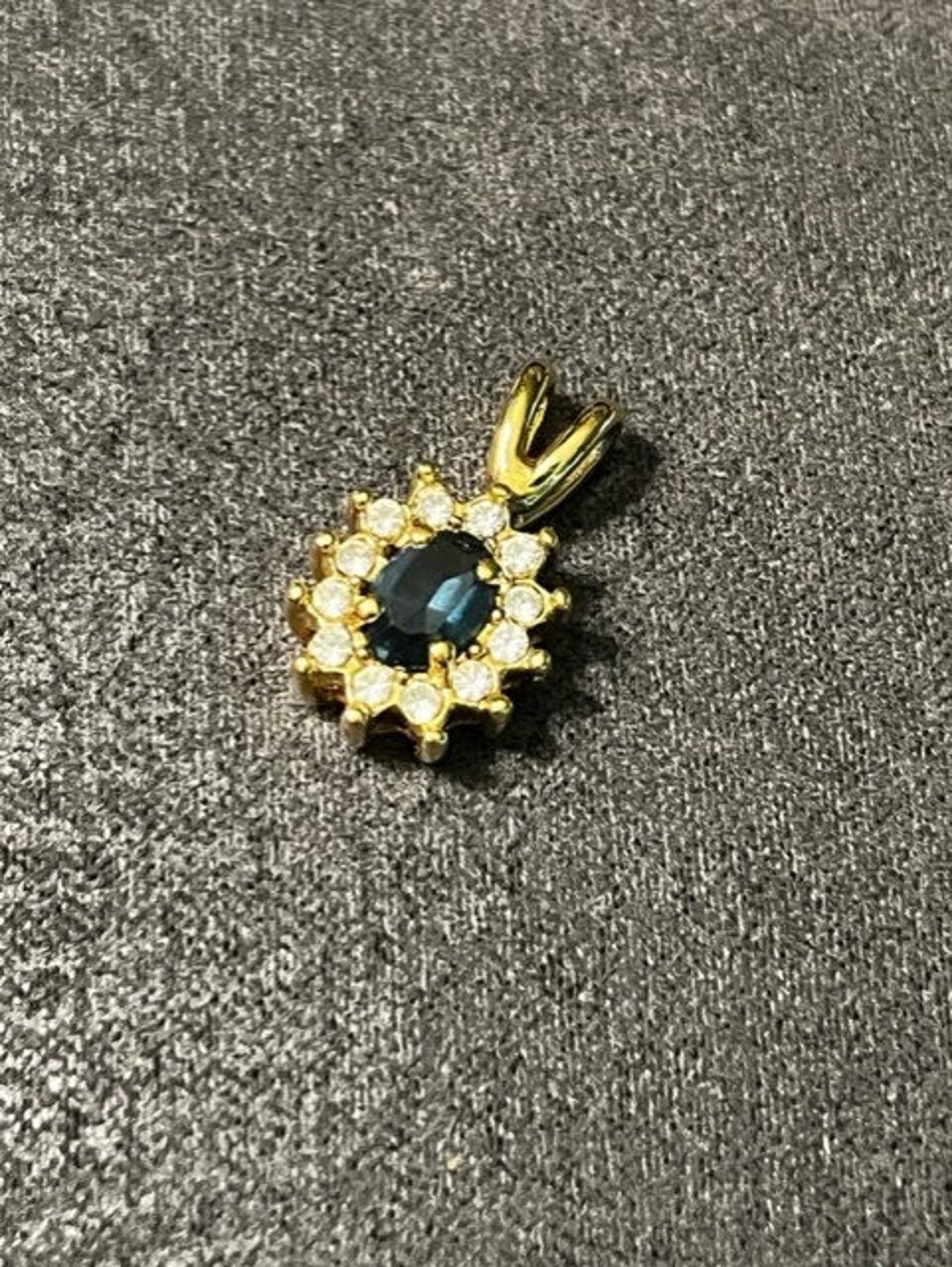 Vintage Blue Topaz and Diamond Pendant Rare Collectable Gift Mother's ...