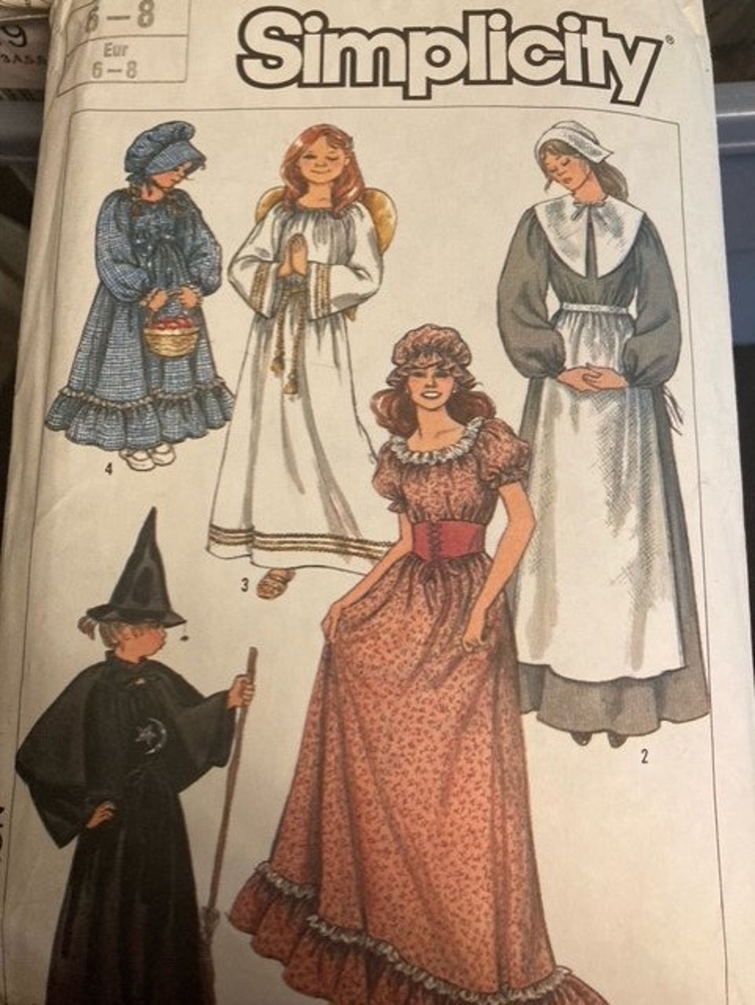 UNCUT Simplicity 5741 Vintage Girls Pilgrim Choir Robe Angel Colonial ...