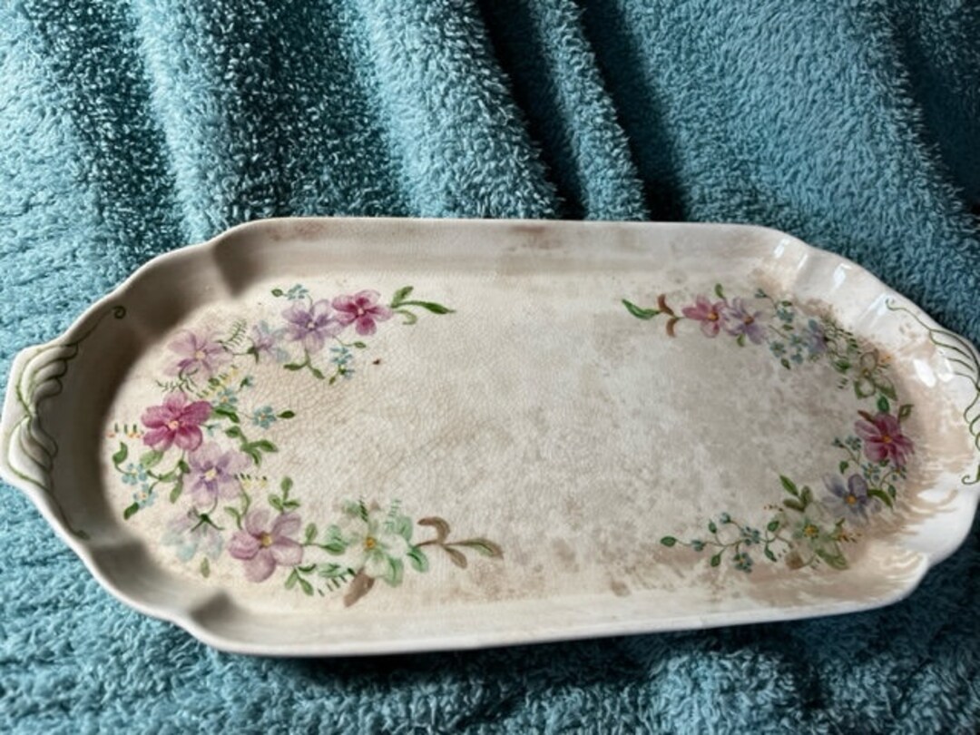 Vintage Antique English M. Ramsay 1960's Floral Sandwich Tray - Etsy
