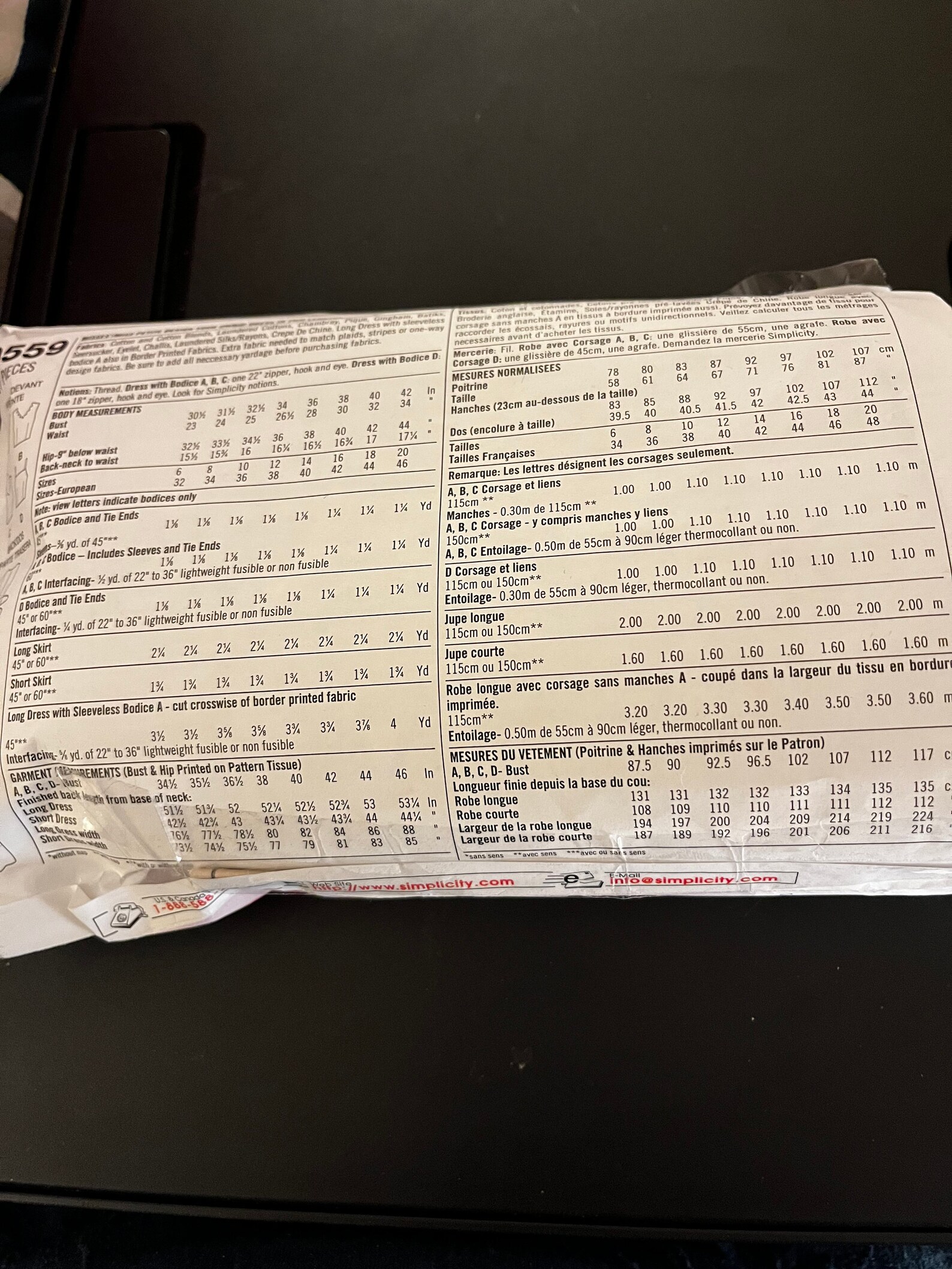 Used Simplicity 9559 Misses Straps Sleeveless or Short Sleeved Dress ...