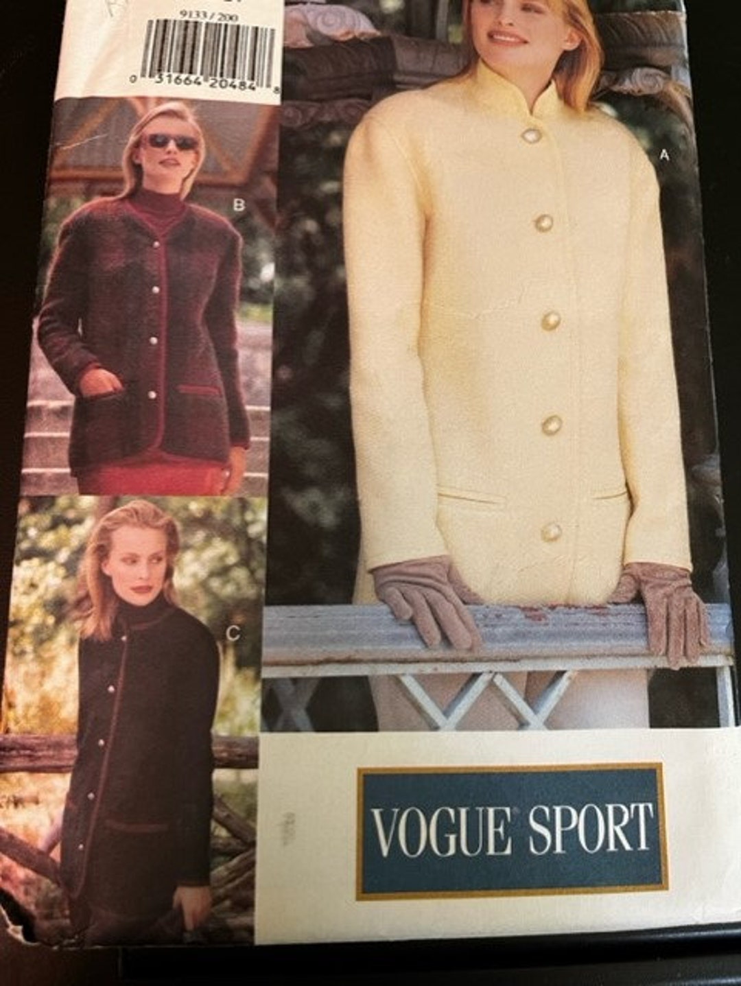 UNCUT Vogue Vintage Rare 9133 Loose Fitting Coat Jacket Bust Sizes 20 ...