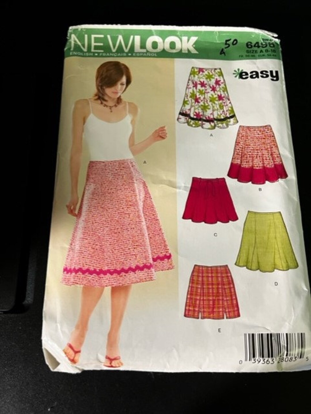 Used Easy New Look 6496 Flared and Straight Skirts Misses Size 8 10 12 ...