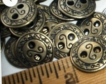 Antique Button Round - Etsy