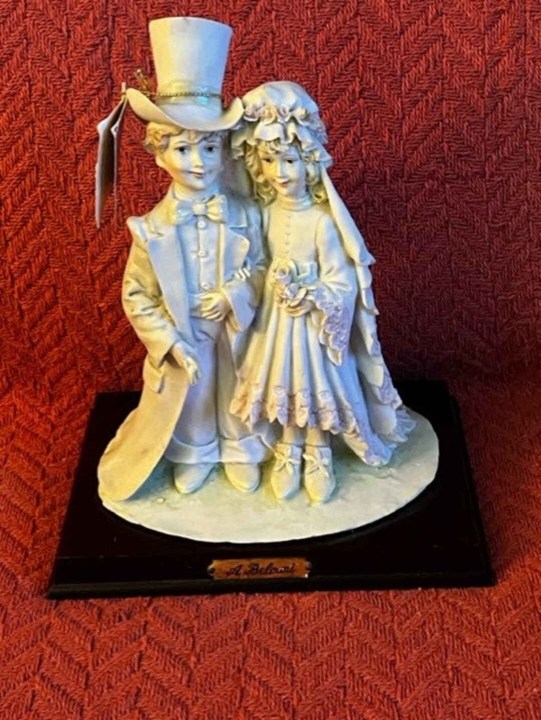 Vintage Vintage A. Belcari Bride and Groom Figurine 1985 Solid Wood ...
