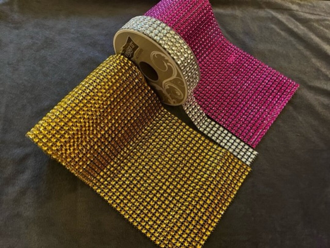 BULK Bling Rhinestone Diamond Ribbon Trim Pink Gold and Silver for ...