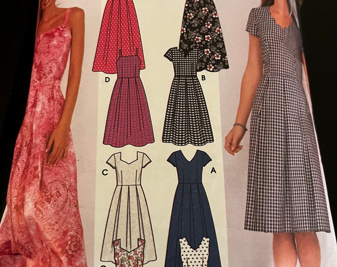 Used Simplicity 9559 Misses Straps Sleeveless or Short Sleeved Dress ...