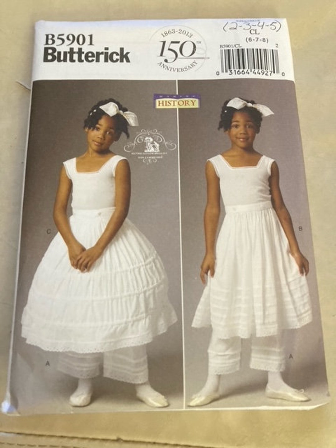 UNCUT Butterick 5901 Civil War Colonial Prairie Tea Theatre Drawers ...