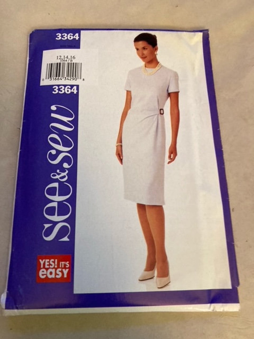 UNCUT See and Sew 3364 Misses Straight Dress With Side Buckle Mother of ...