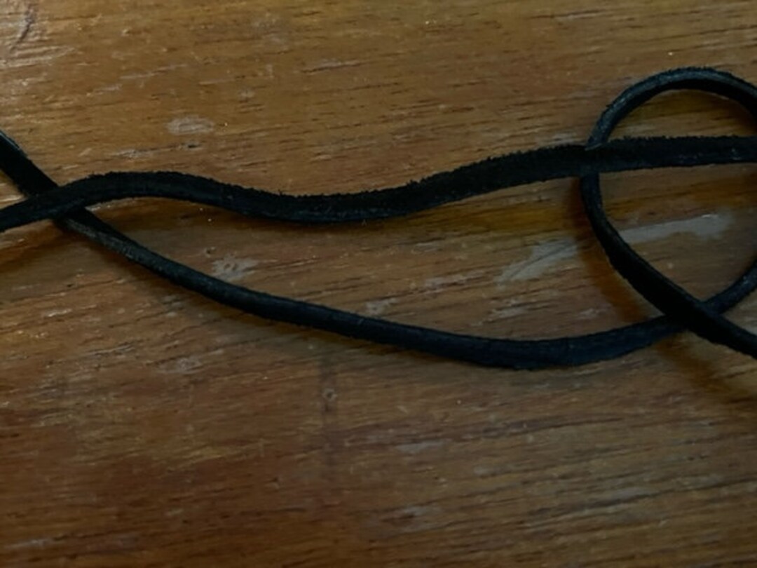 BULK Remnant 19 Yards of Black 3mm Suede Leather Cording Lacing Trim ...