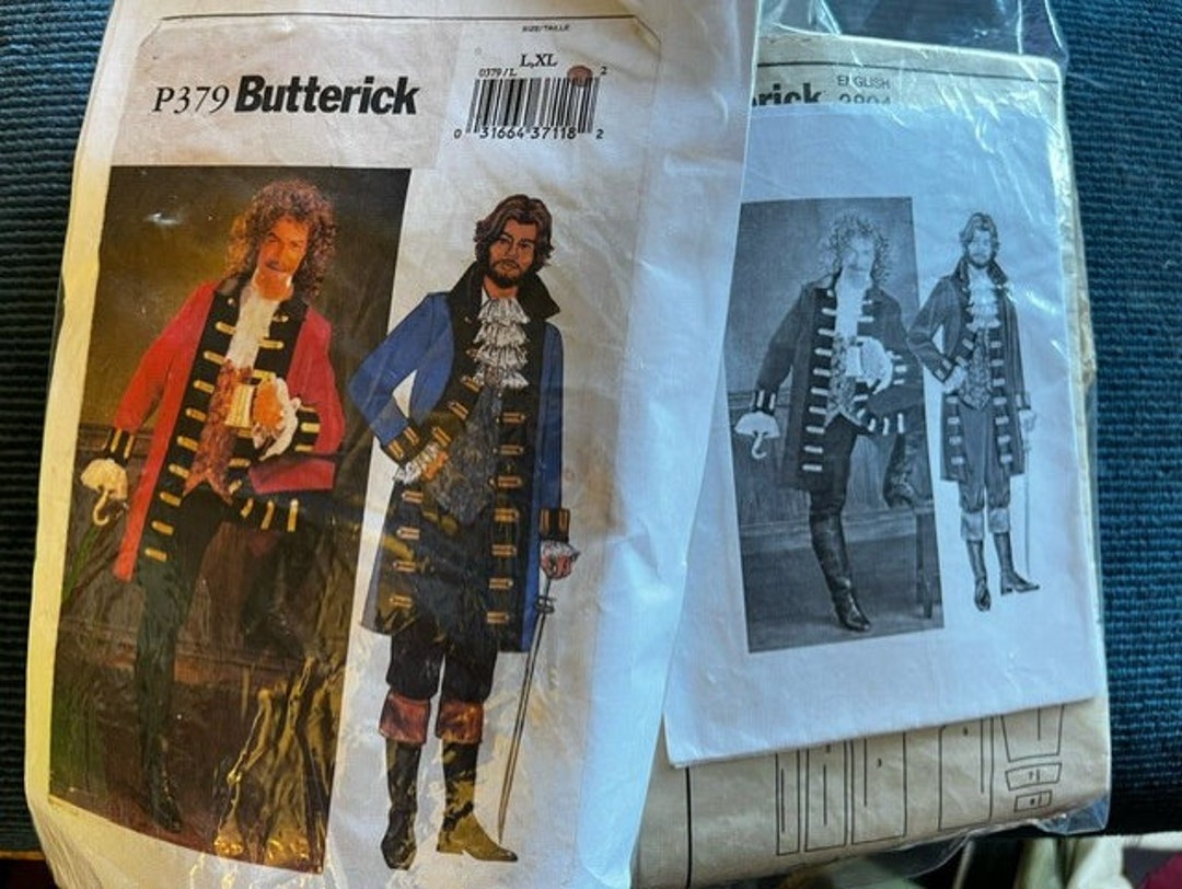 Used Butterick 3894 Vintage Bulk All Sizes Captain Hook Pirate Costume ...