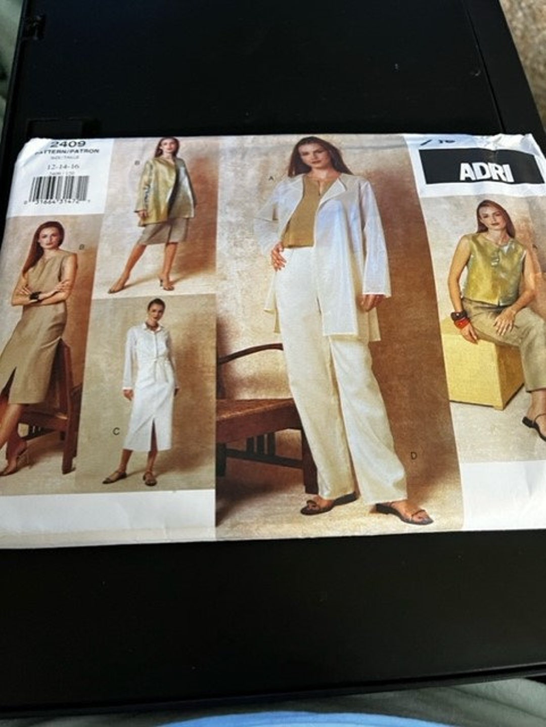 UNCUT Rare Vintage Vogue 2409 ADRI Designer Couture Jacket Shirt Dress ...