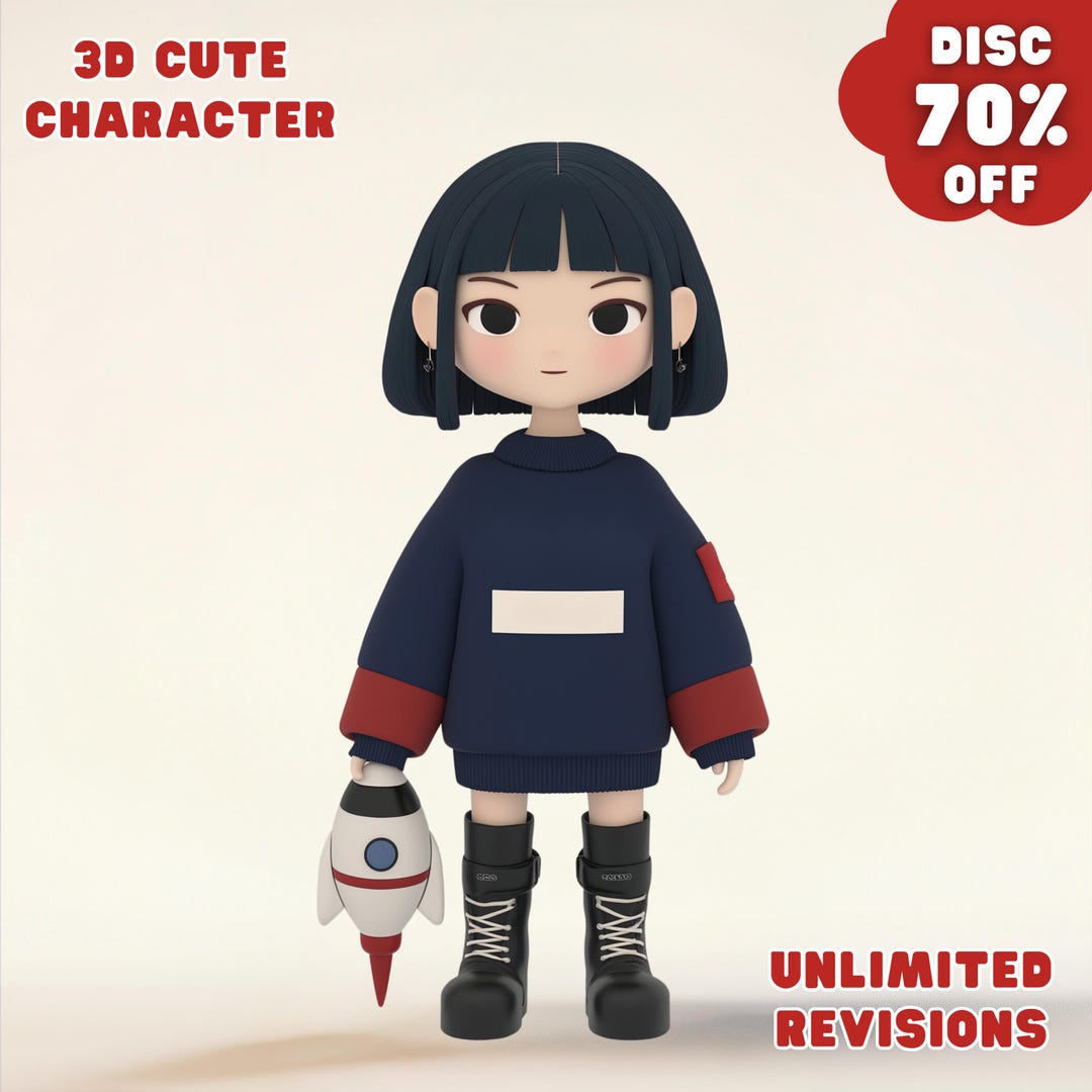 Custom Cute 3D Models Chibi, Animals, Humans & Creatures, 3D Printing ...