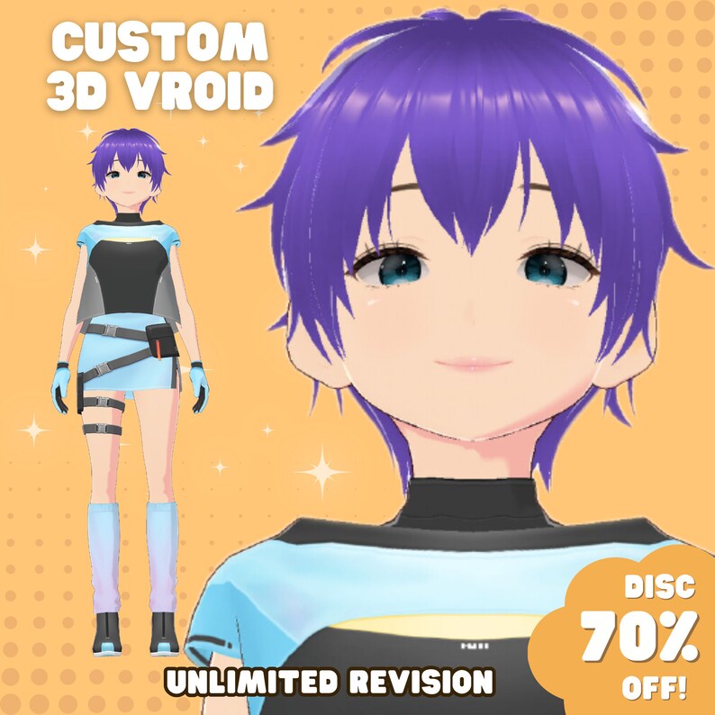 Custom 3D Vroid Models of Your Live2d, 3D Vtuber, Vrchat, Vstreamer ...