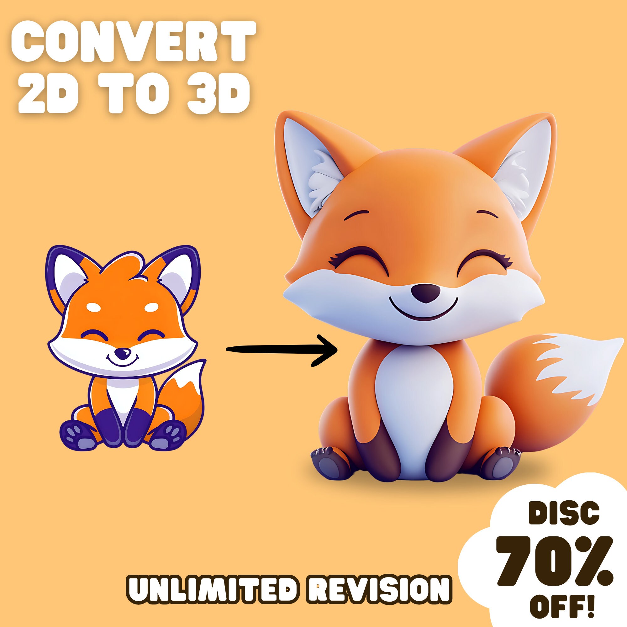 CUSTOM 2D to 3D, 3D Modeling Service, 3D Art, 3D Model Commission, 3D ...