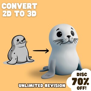 CUSTOM 2D to 3D, 3D Modeling Service, 3D Art, 3D Model Commission, 3D Design Service, 2D to 3D ...