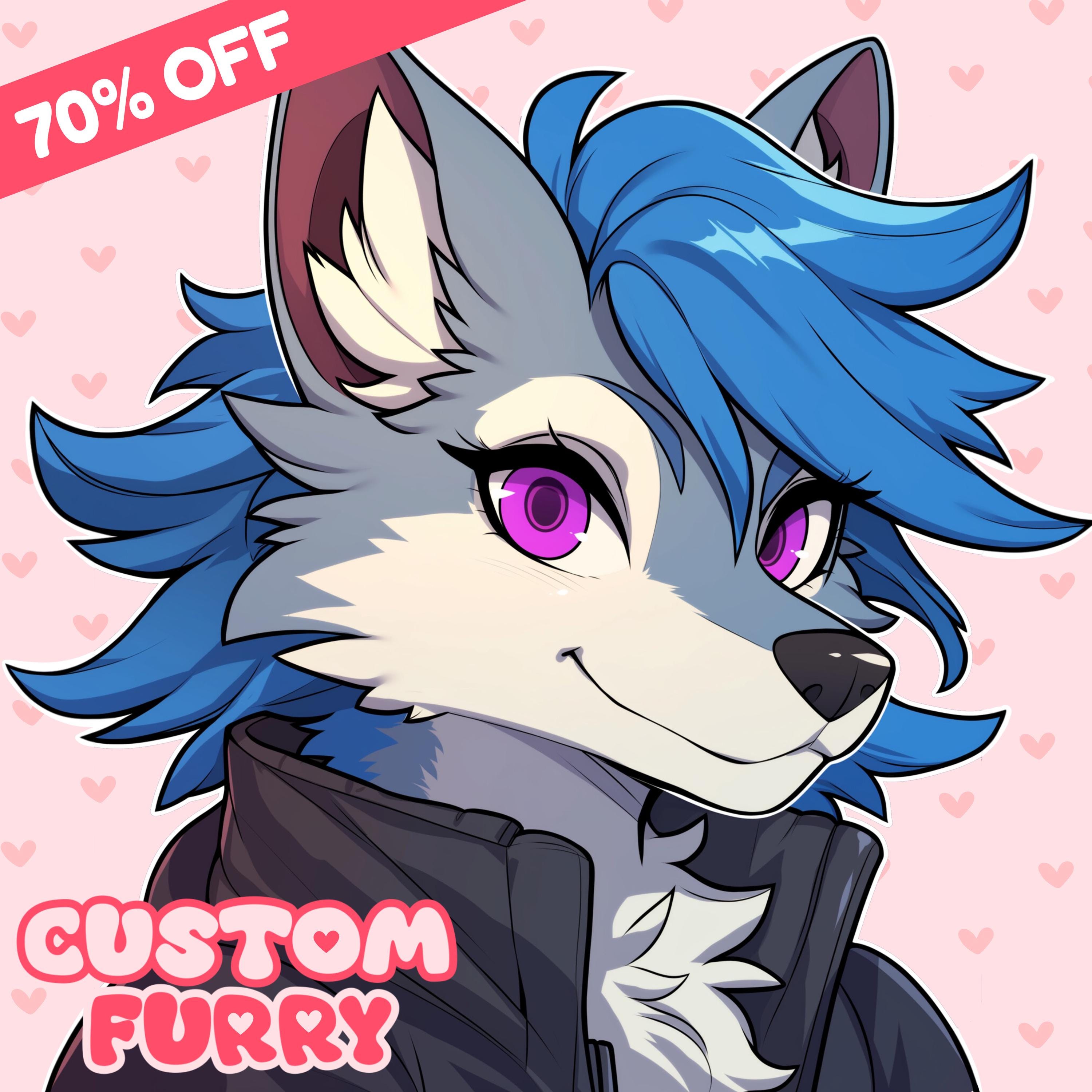 Custom Anime Furry Art Commission | PFP, Headshot, Fursona, Anthro ...