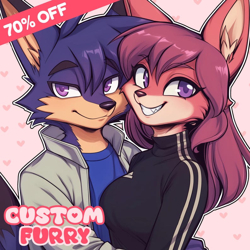 Custom Anime Furry Art Commission | PFP, Headshot, Fursona, Anthro ...